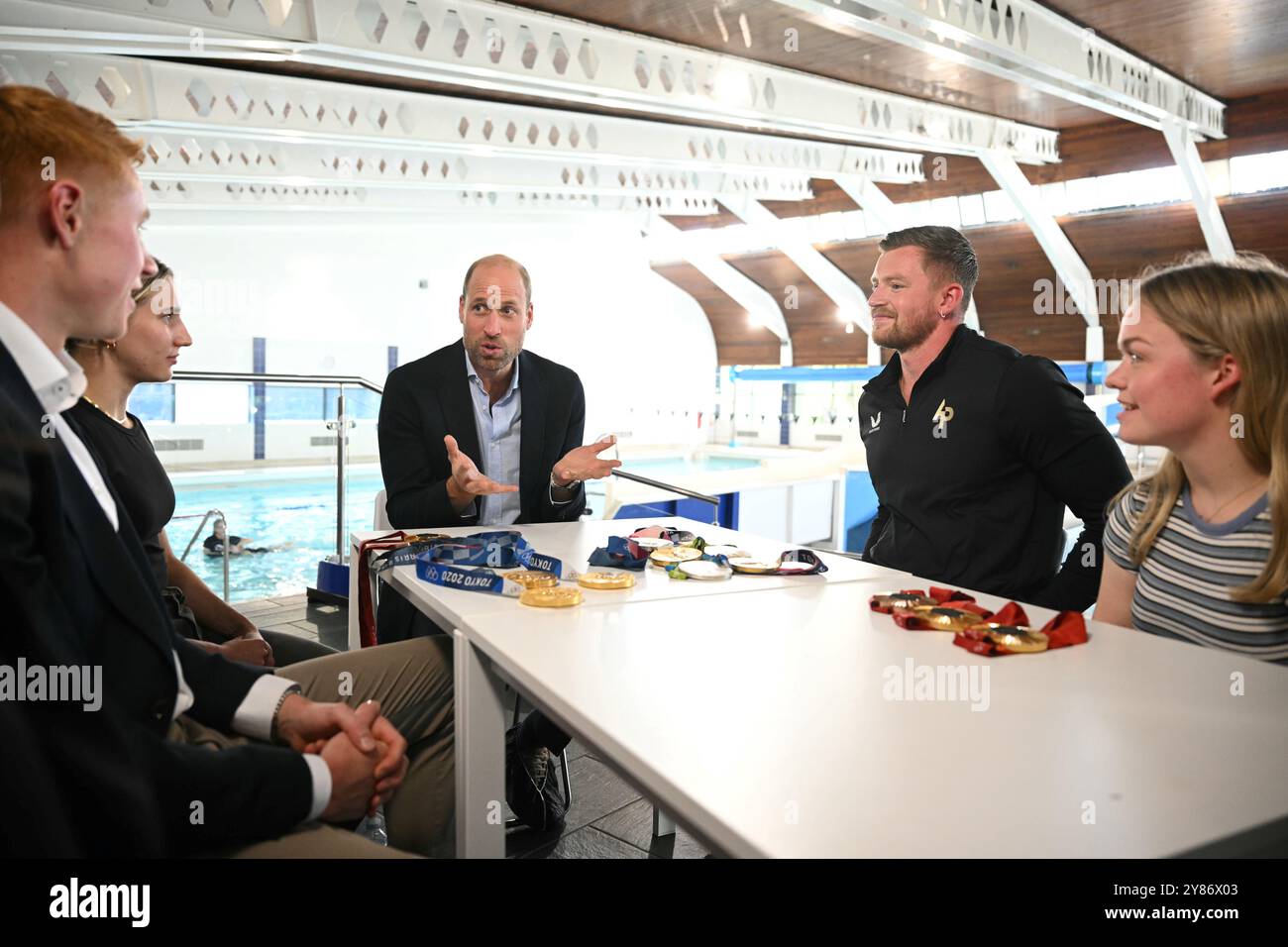 The Prince of Wales speaks with Olympians and Paralympians Adam Peaty ...