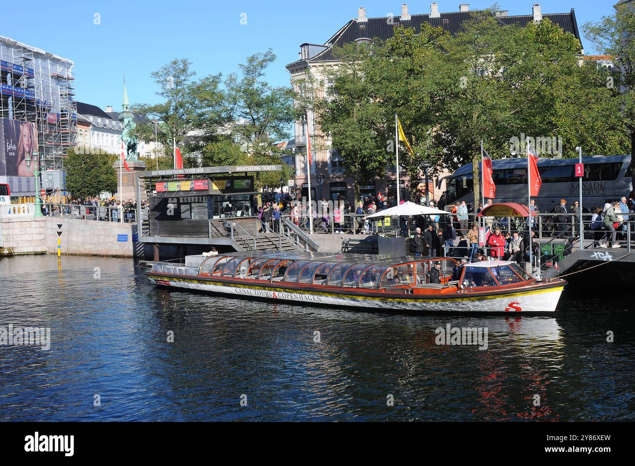 Copenhagen/ Denmark/03 October 2024/ Travelers boat ride canal tours ...