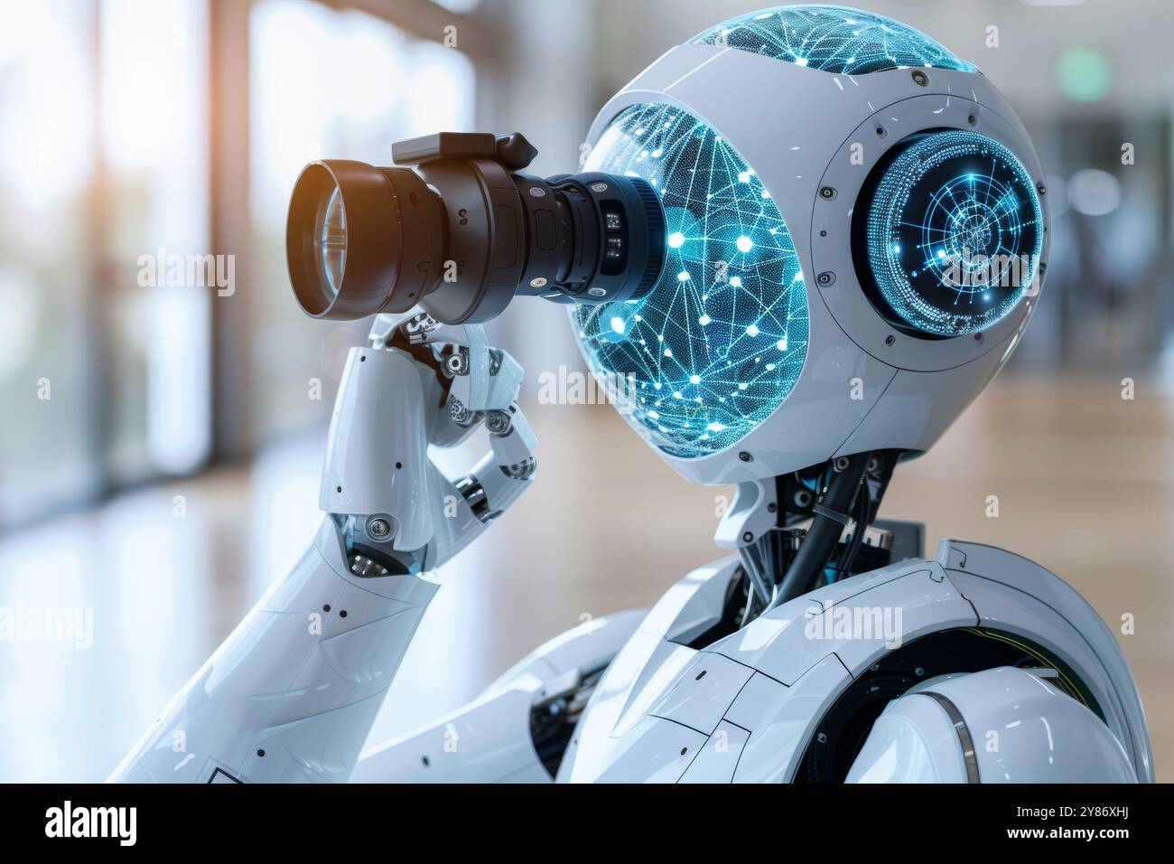 Intelligent Robotic Arm System For Advanced Automation In Smart Factory Production Lines Stock