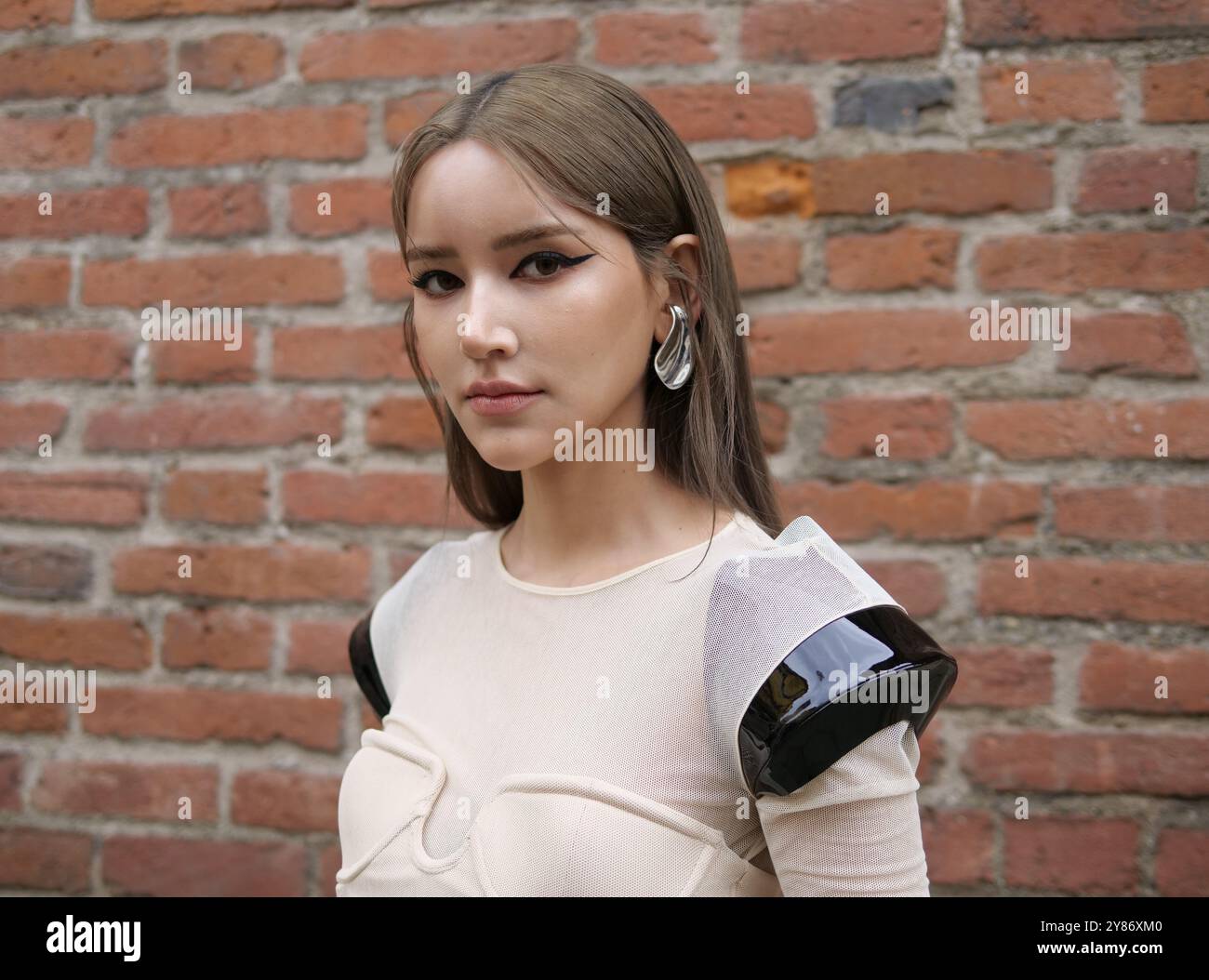 Model Amina Ice street style outfit before Sportmax fashion show during ...