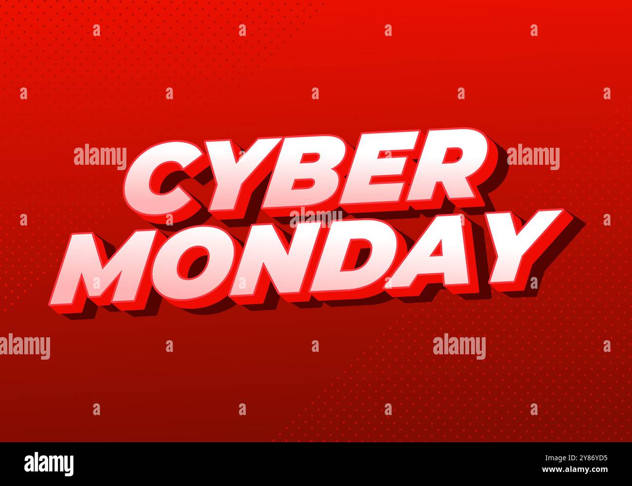 Cyber monday. Text effect design in 3D and bold fonts for digital ads ...