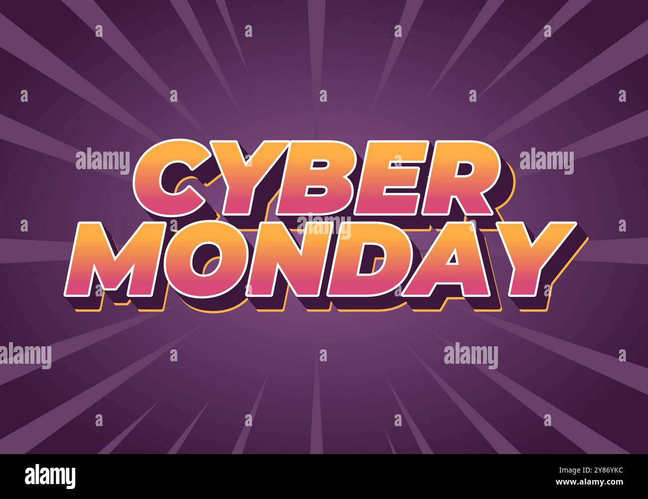 Cyber monday. Text effect design in 3D and bold fonts for digital ads ...