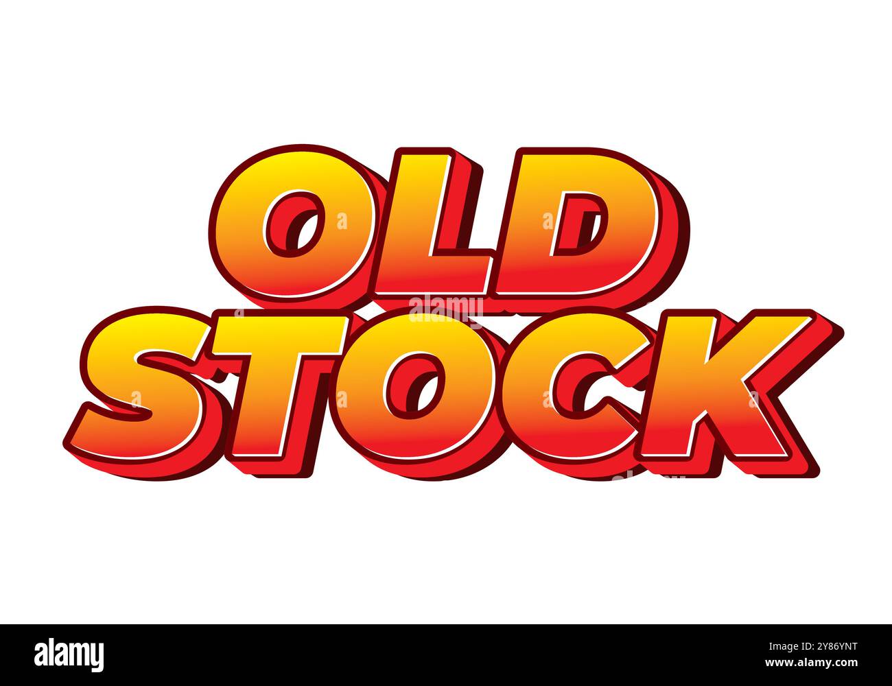Old stock. Text effect design in 3D look with pop up colors for ...