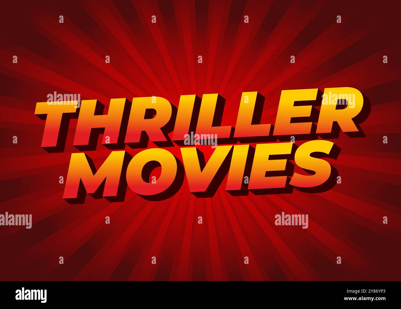Thriller movies. Text effect design in modern colors and 3D style Stock ...