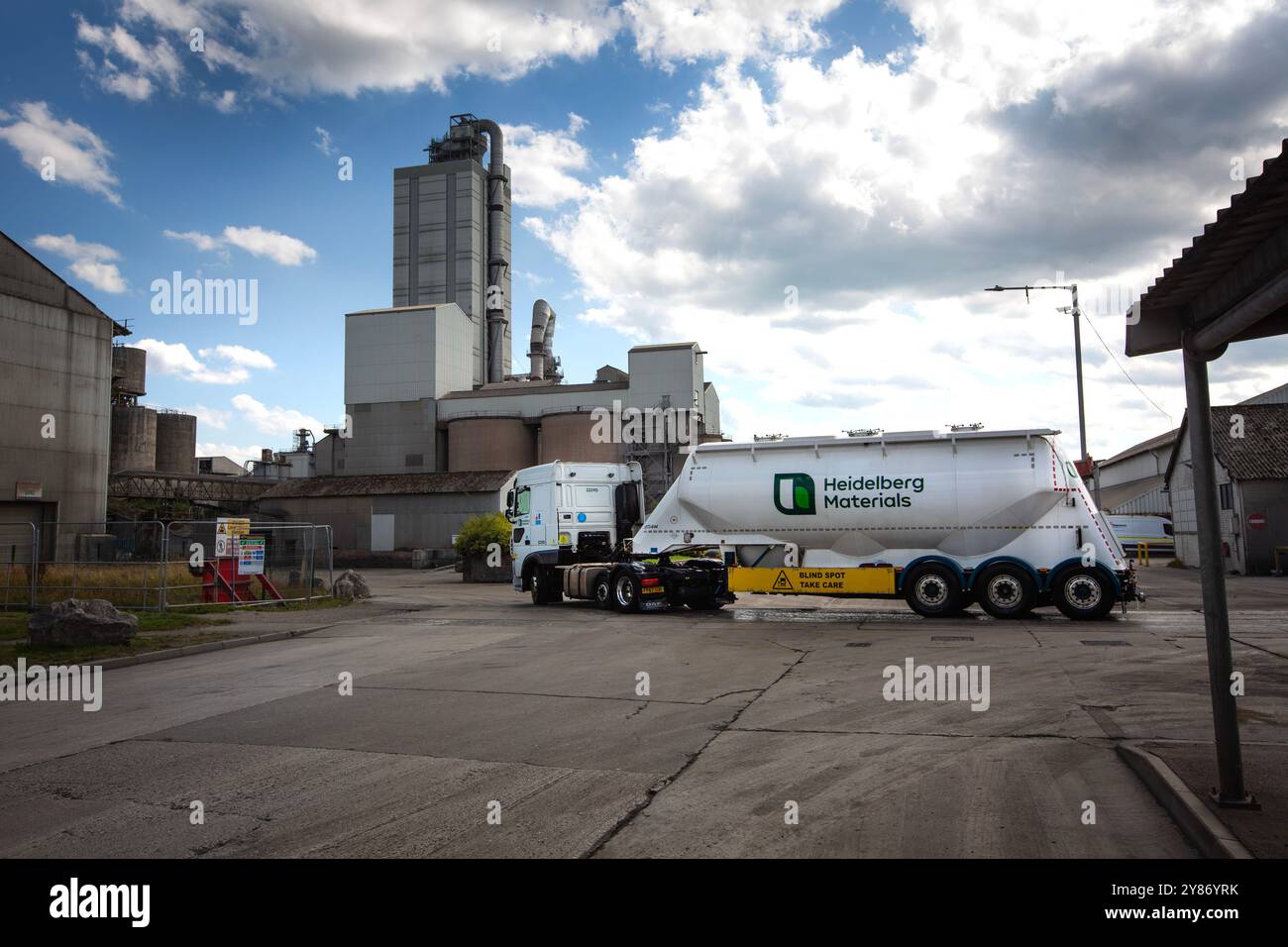 A lorry with the company’s new branding entering the production site at ...