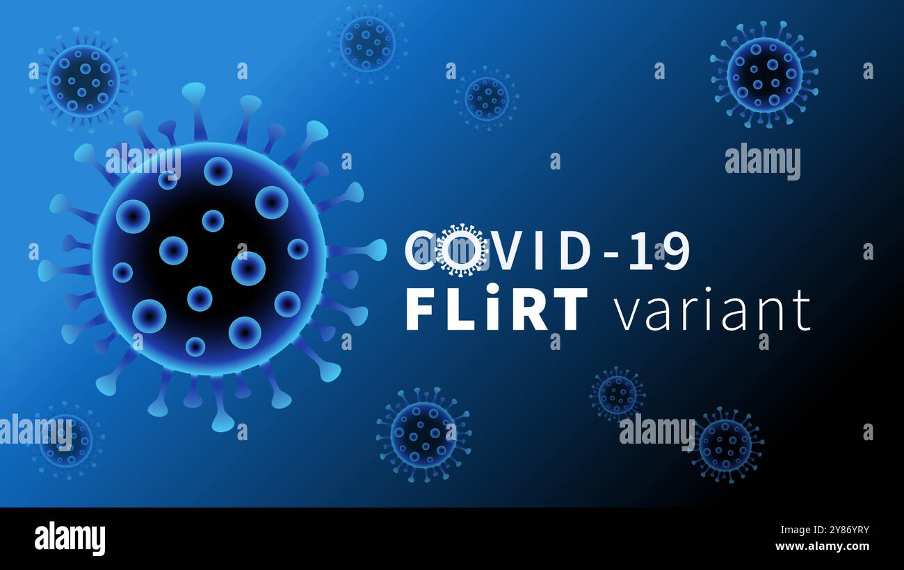 Coranavirus COVID-19 FLiRT variant, blue cells banner. New COVID ...