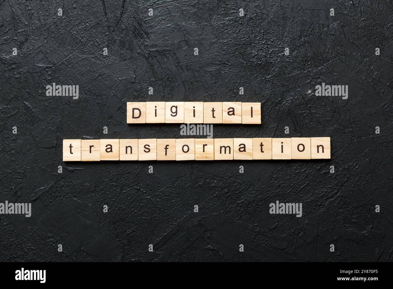 digital transformation word written on wood block. digital ...