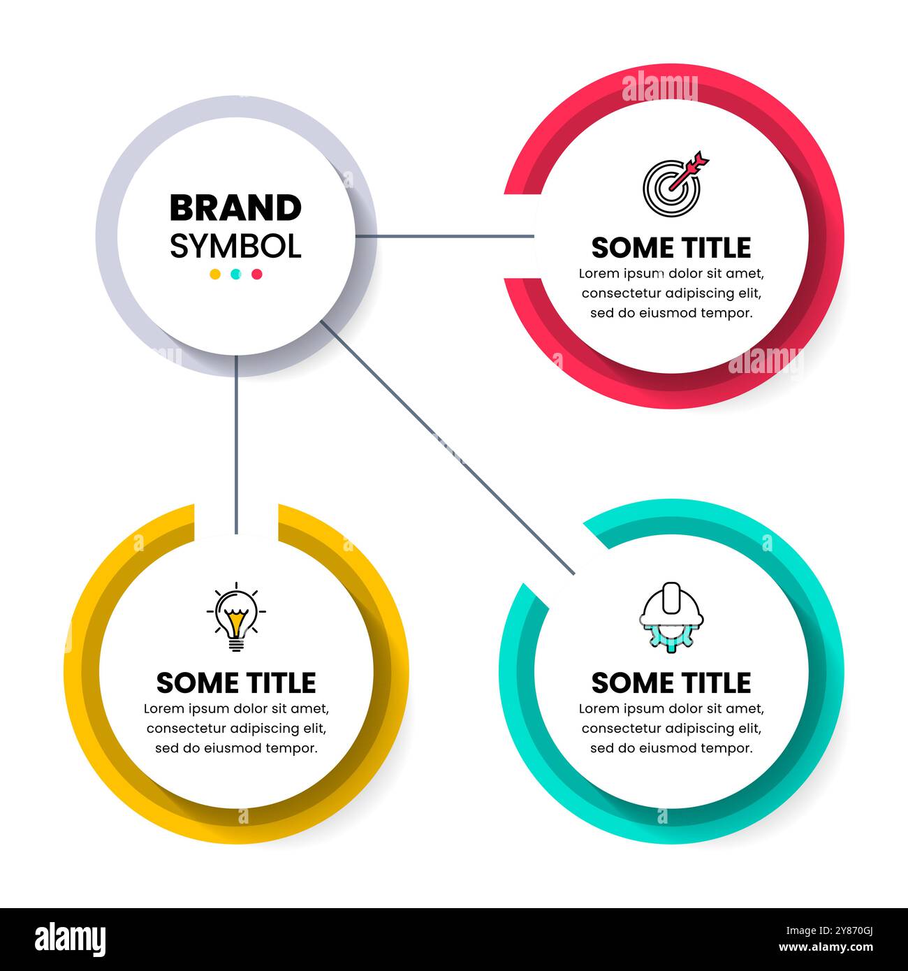 Infographic template with icons and 3 options or steps. Circle. Can be ...