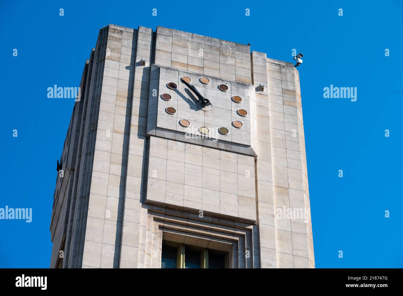 Clock tower of the Brussels North railway station, Brussels North ...