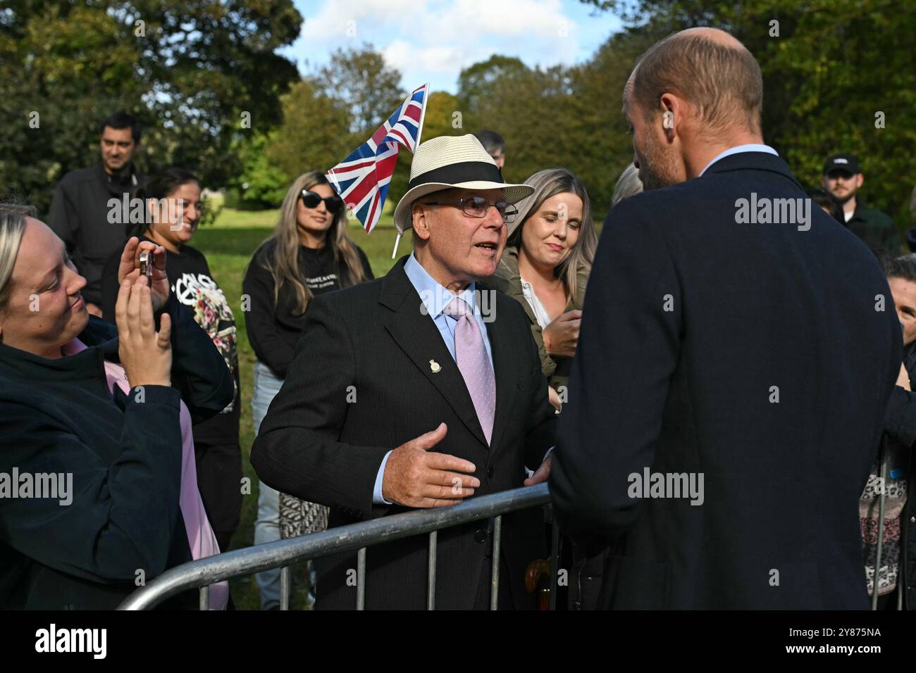 The Prince of Wales speaks with members of the public after a visit to ...