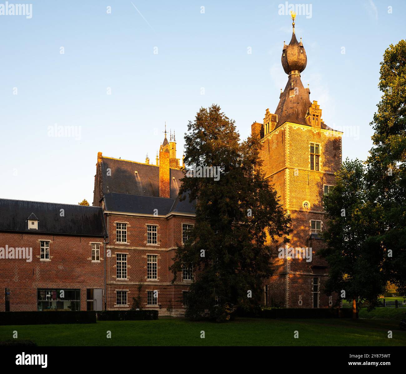 The Arenberg castle universitary site during the golden hour, Heverlee ...