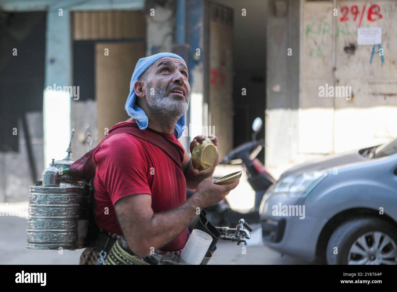 Gaziantep, Turkey. 15 August 2022. Syrian juice street vendor Abu Arab ...