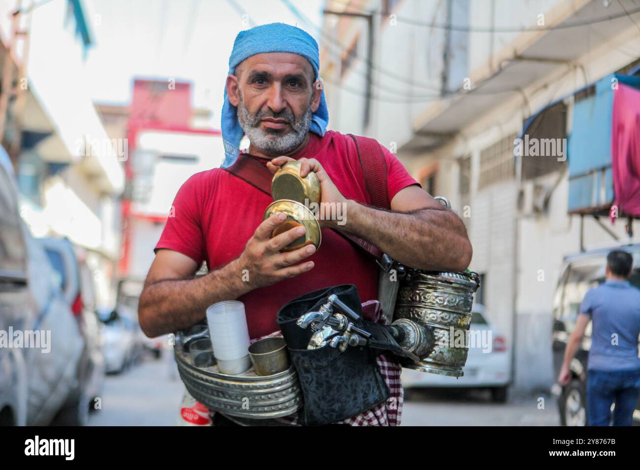 Gaziantep, Turkey. 15 August 2022. Syrian juice street vendor Abu Arab ...