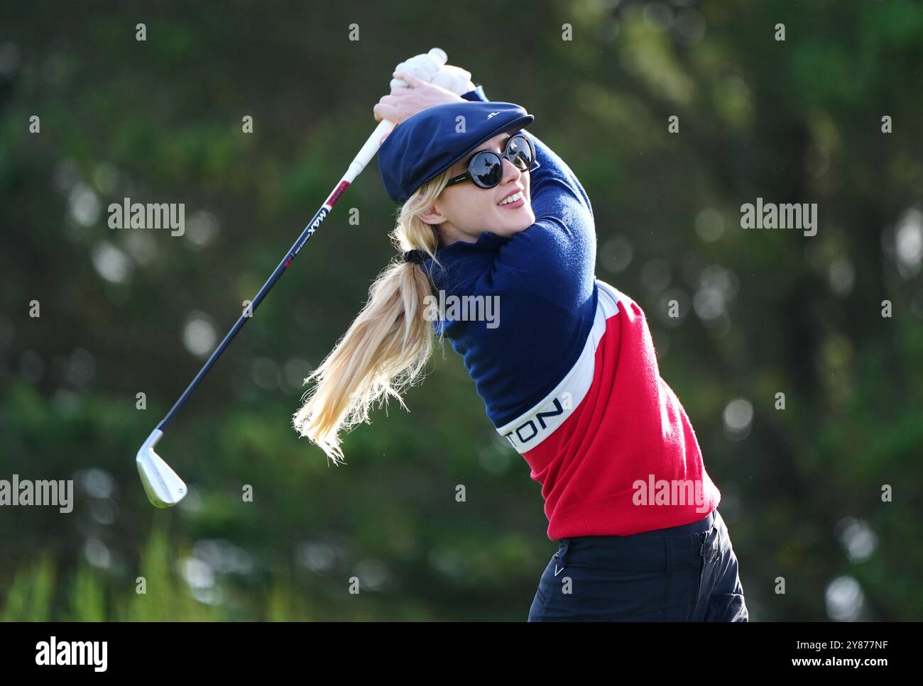 Kathryn Newton on the 8th tee on day one of the Alfred Dunhill Links ...