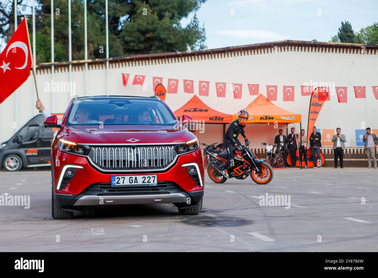 Gaziantep, Turkiye. 07 May 2023. A TOGG T10X car on show in the Turkish ...