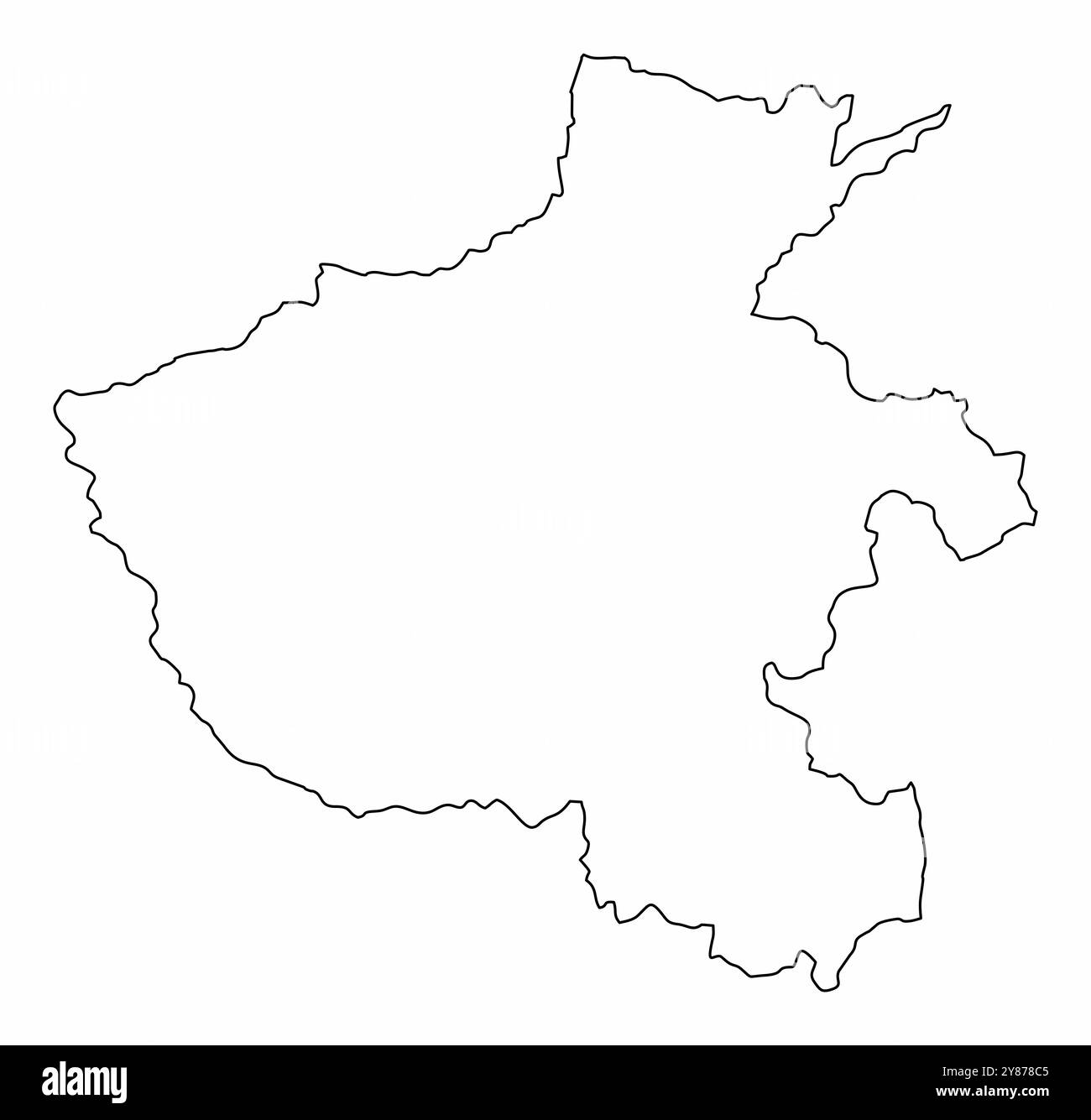 Henan Province outline map isolated on white background, China Stock ...
