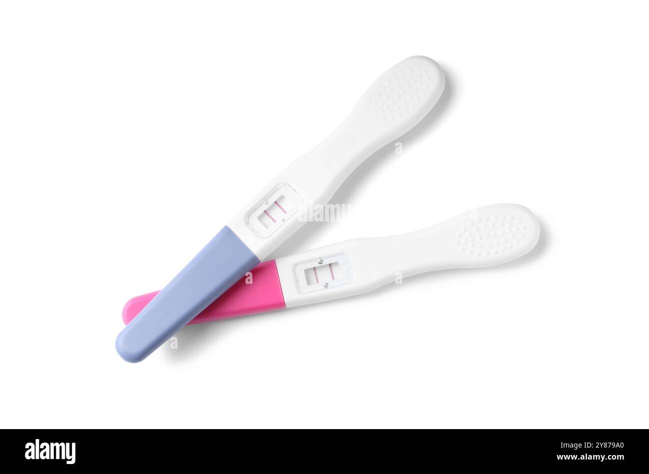 Pregnancy tests isolated on white, top view Stock Photo - Alamy