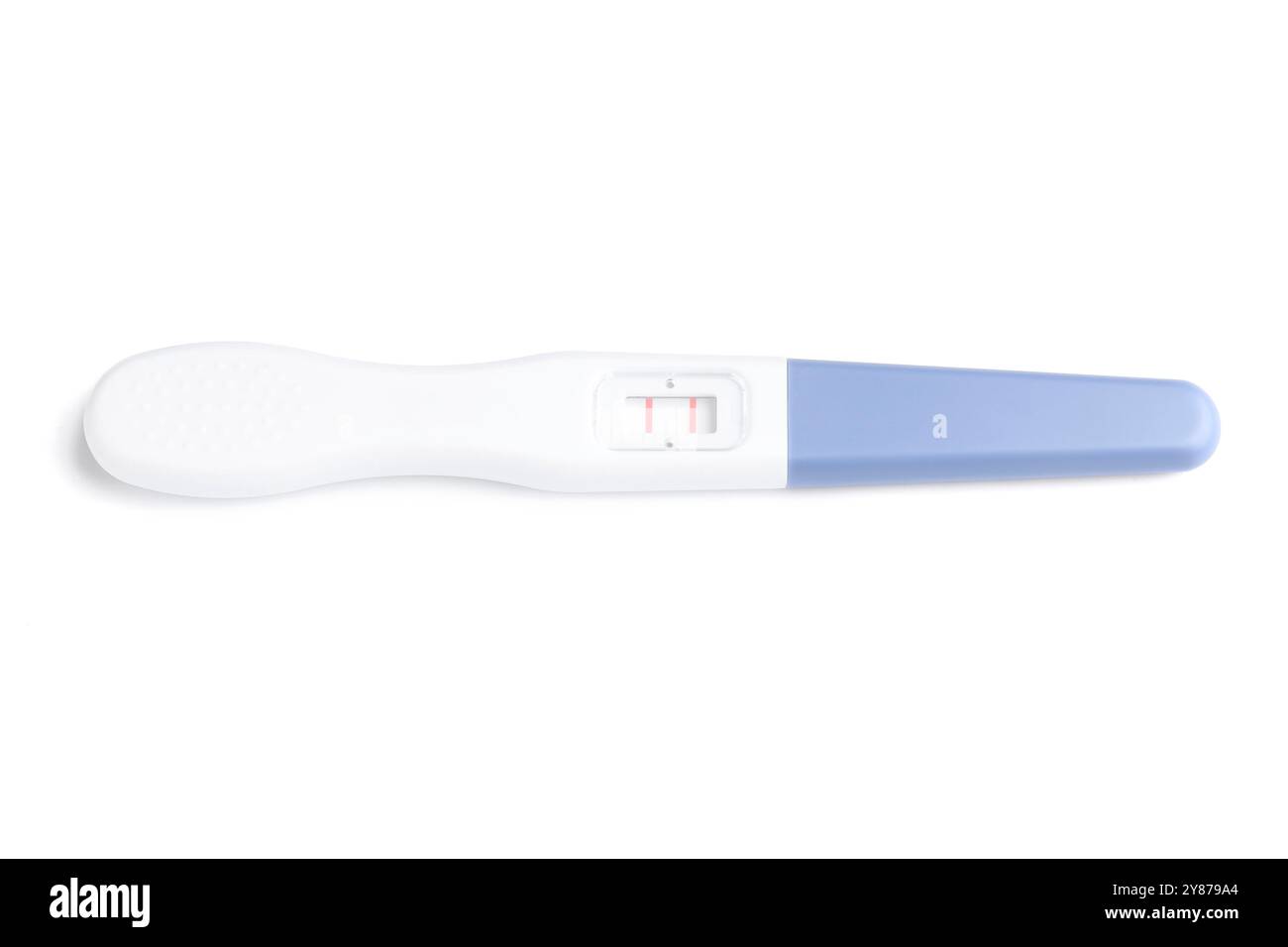 One plastic pregnancy test isolated on white Stock Photo - Alamy