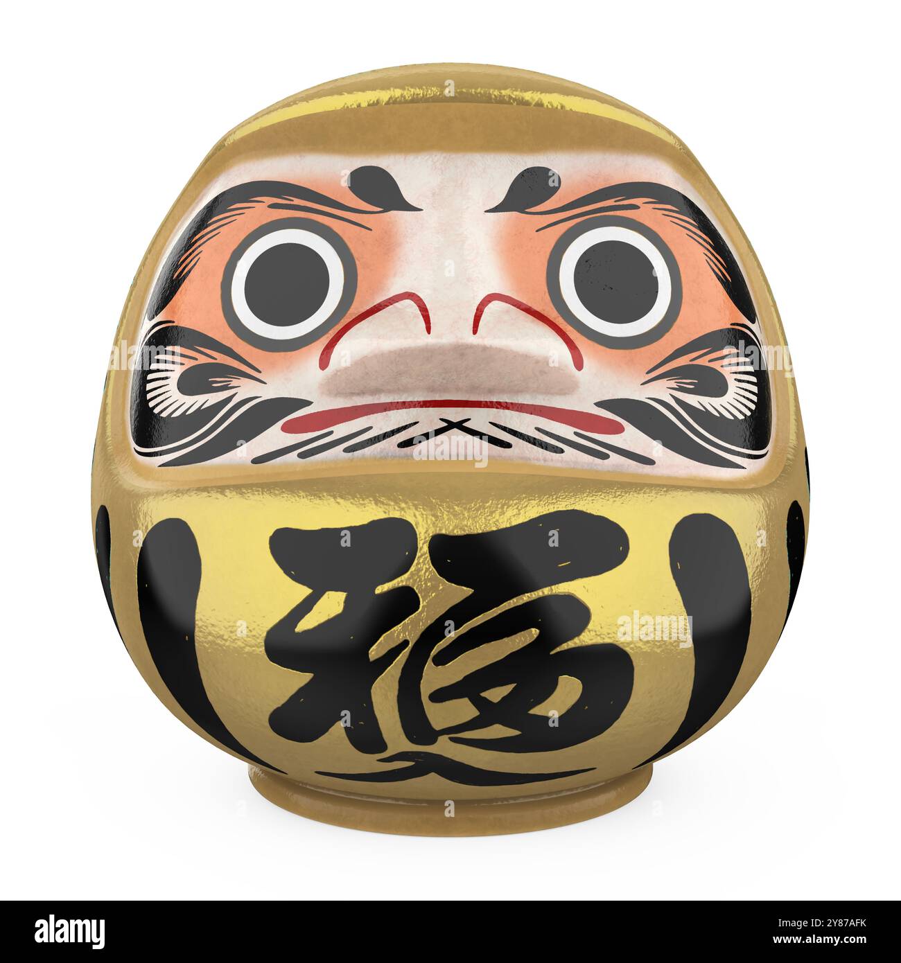 Gold Daruma Doll Isolated Stock Photo - Alamy