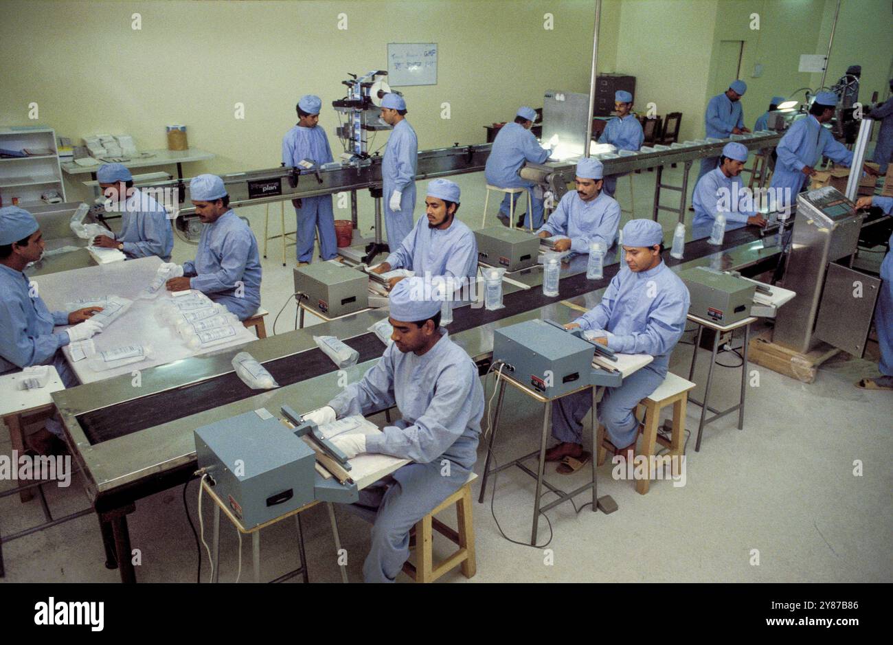 Bangladesh, Dhaka, production of infusion fluids in a pharmaceutical ...