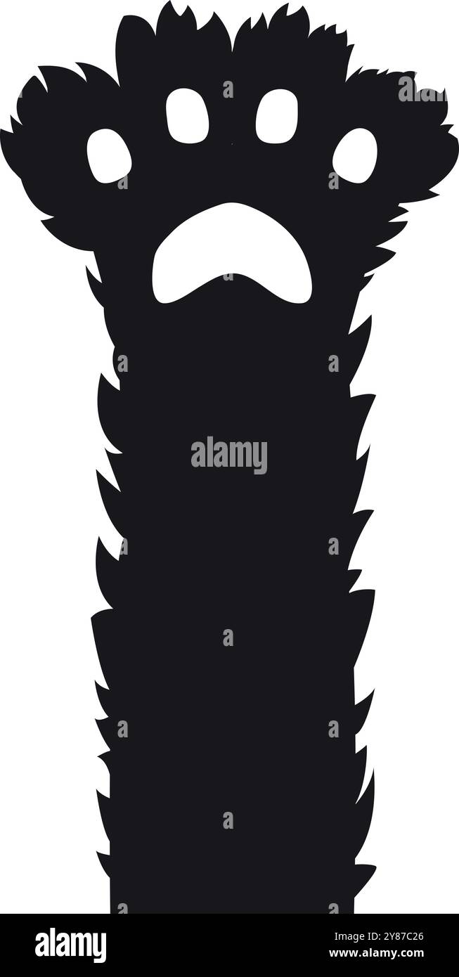 Black paw. Fluffy cat leg. Pet icon Stock Vector Image & Art - Alamy