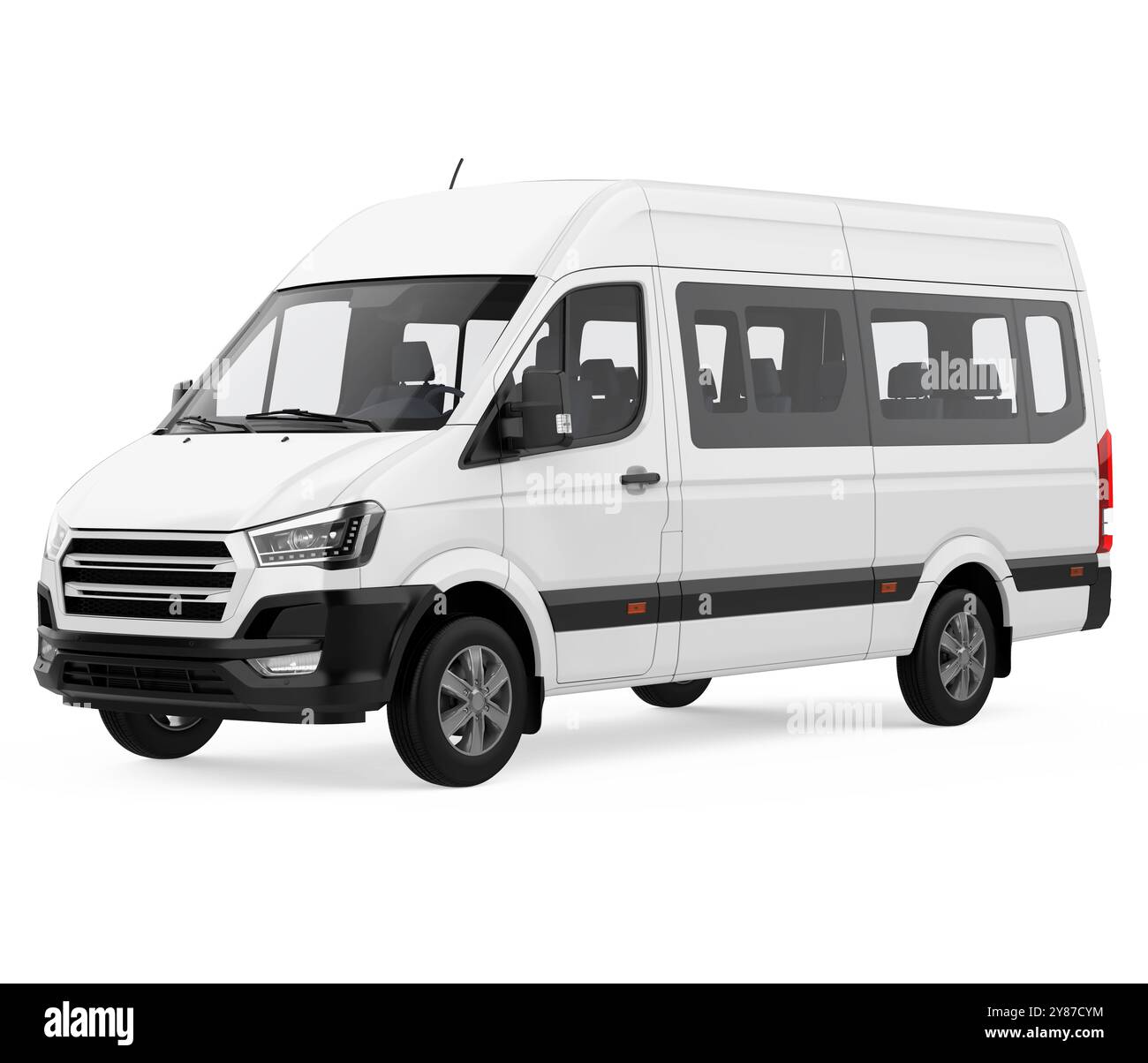 White Minibus Isolated Stock Photo - Alamy