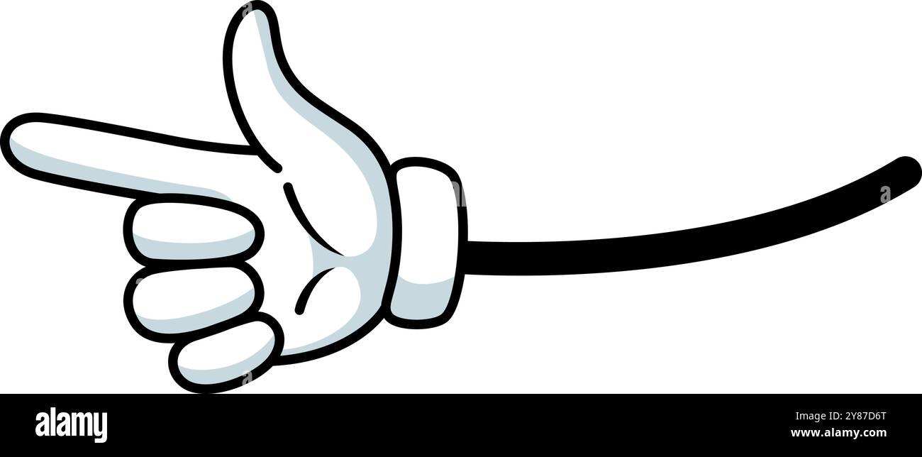 White glove hand with pointing finger direction gesture Stock Vector ...