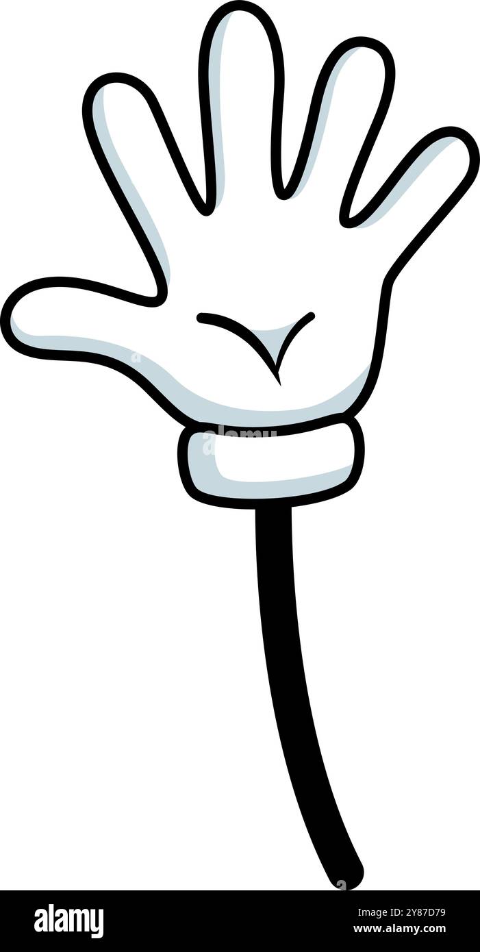 Greeting hand in white glove. Waving gesture icon Stock Vector Image ...