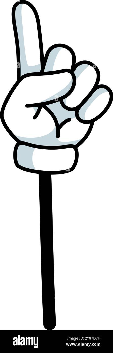 Pointing up finger gesture in retro comic style Stock Vector Image ...