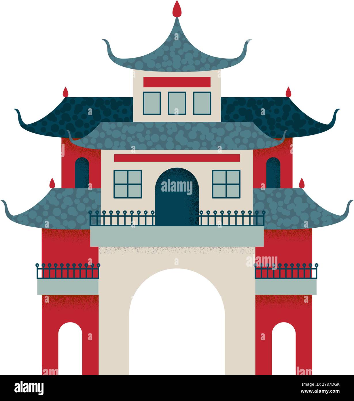 Wooden architecture china Stock Vector Images - Alamy