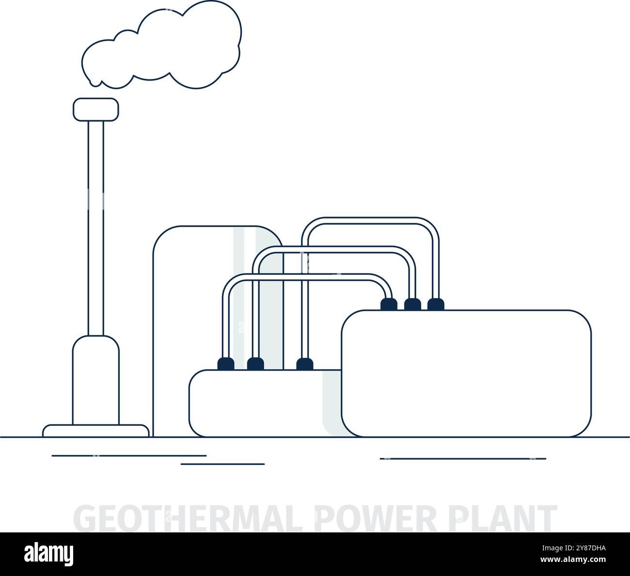 Geothermal power plant. Renewable energy generator icon Stock Vector ...