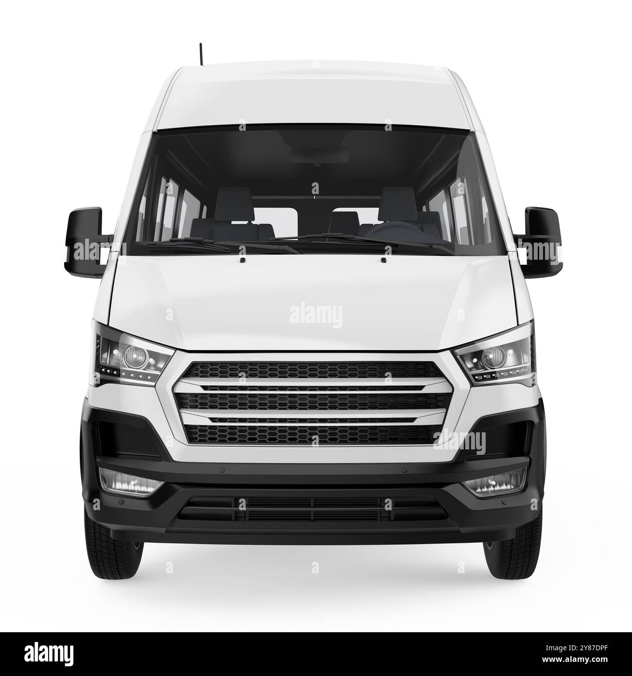 White Minibus Isolated Stock Photo - Alamy