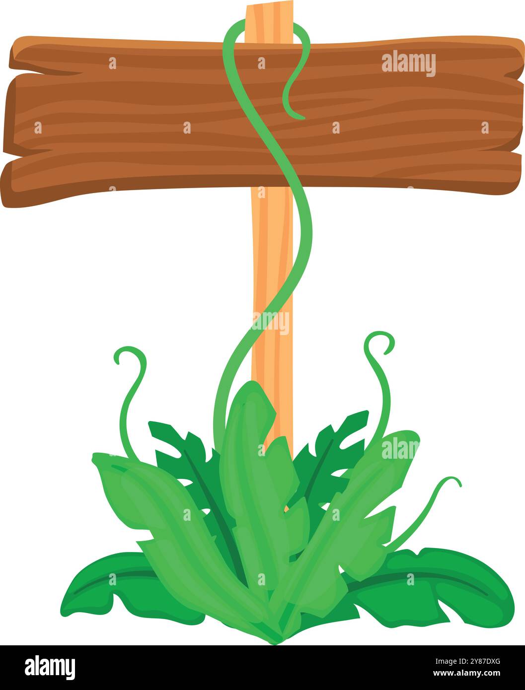 Tropical signboard. Wooden signpost cartoon blank template Stock Vector ...