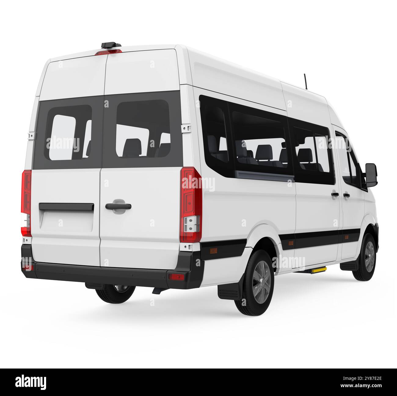 White Minibus Isolated Stock Photo - Alamy