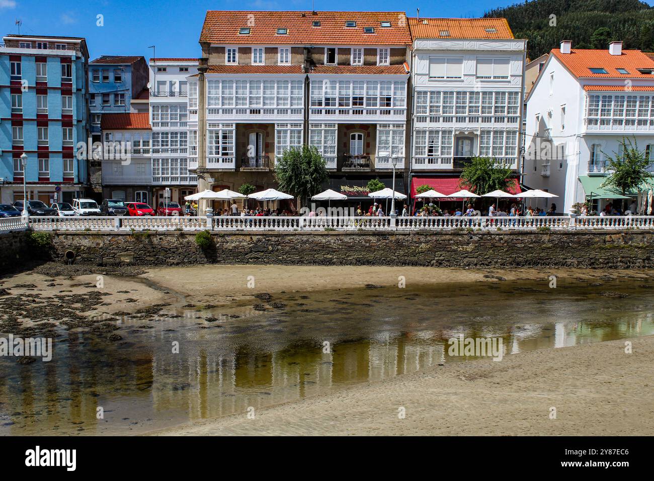 Summer delights in Cedeira: Riverside cafes and sunny strolls Stock ...