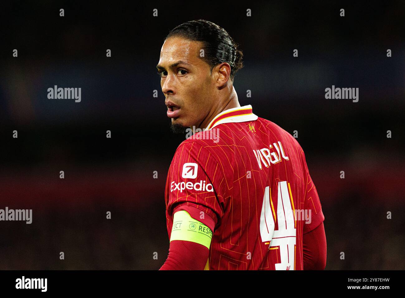 Virgil van Dijk of Liverpool in action during the UEFA Champions League ...
