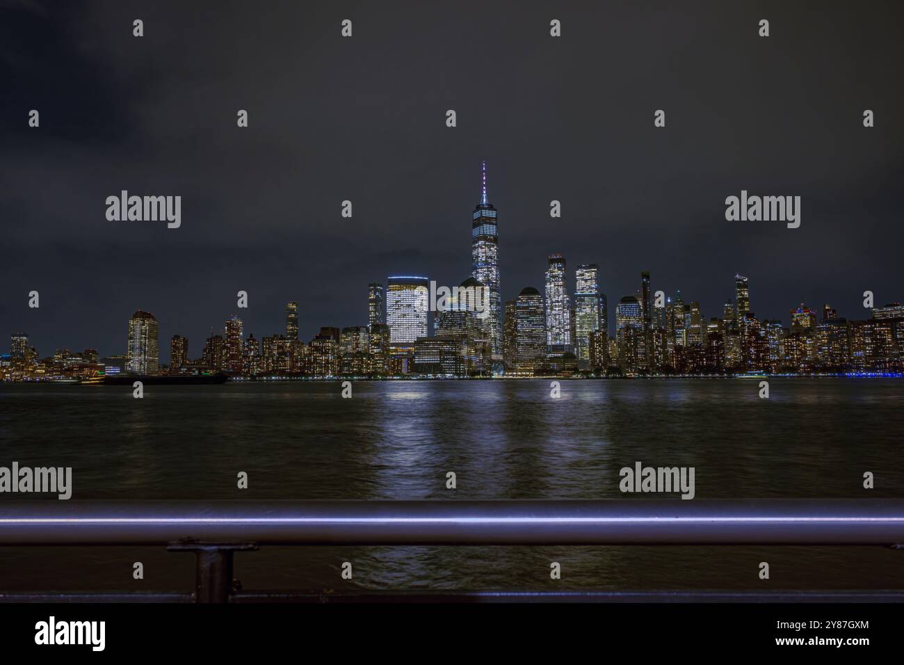 World Trade Center skyline at night. One World Trade Center at night ...