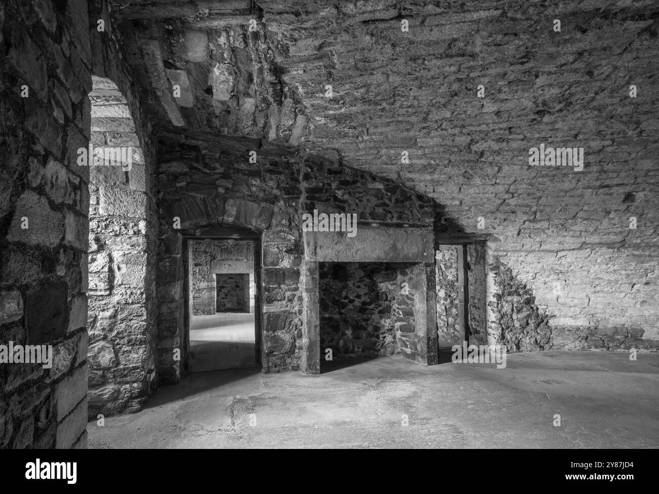 Fireplace in a historic castle Stock Photo - Alamy