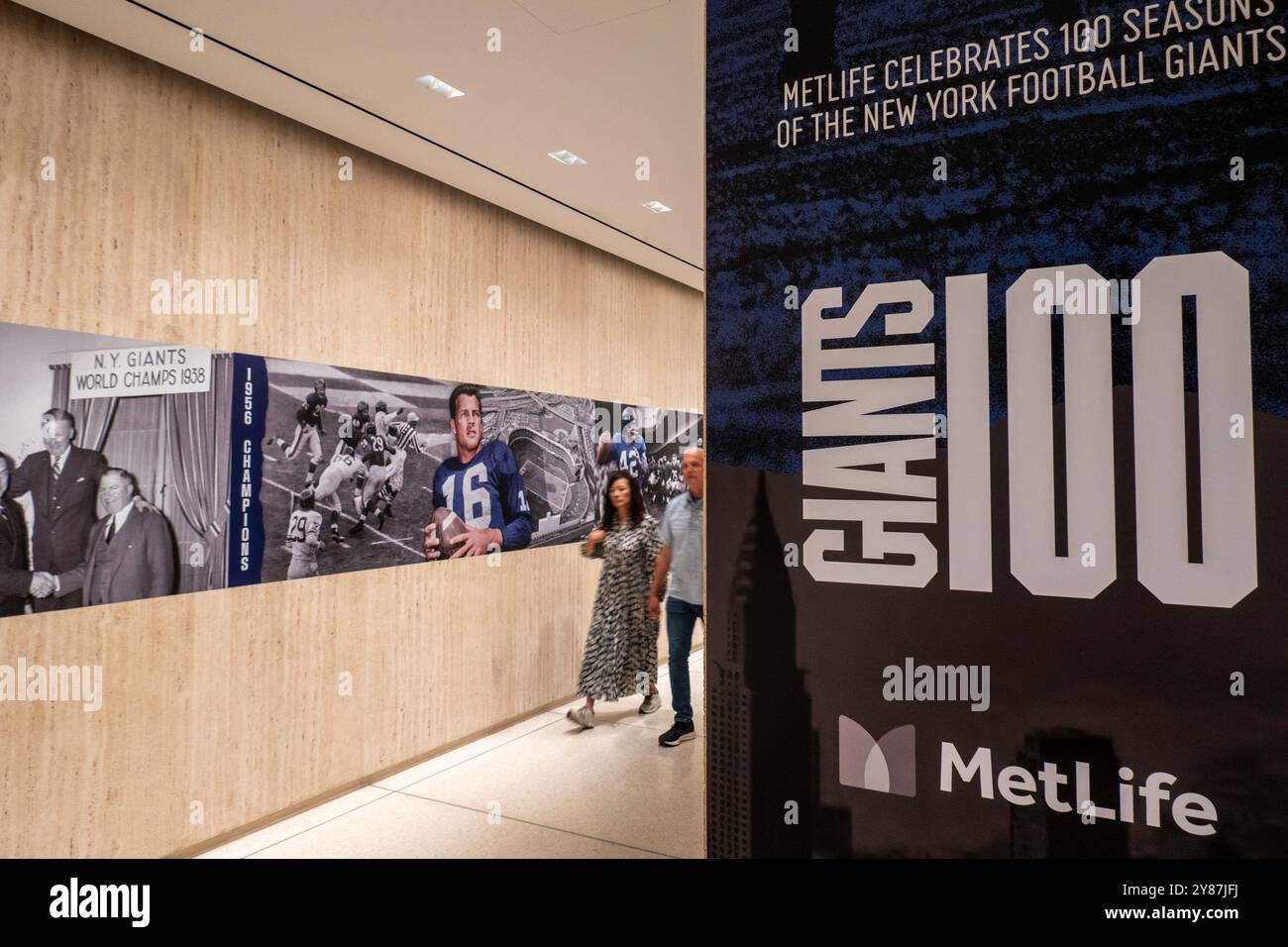 Exhibition in the MetLife lobby, marking the 100 season of New York ...