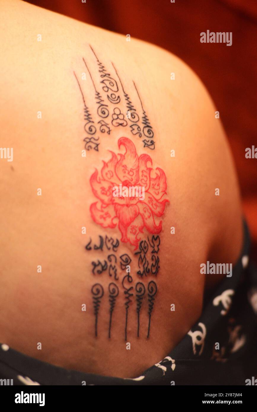 Malaysia Kuala Lumpur 3/10/24.Traditional Sak Yant also called Sak Yan ...