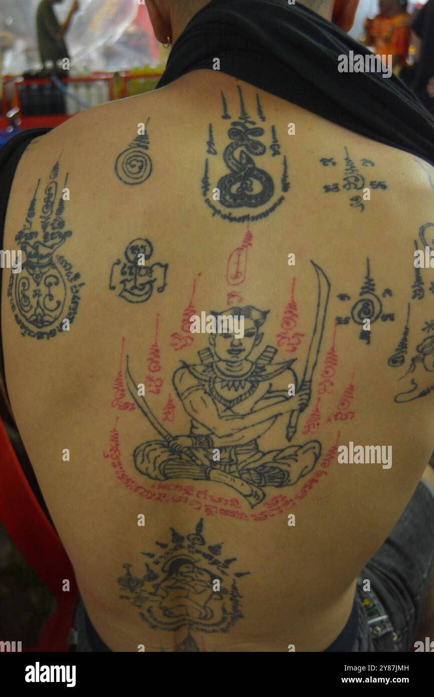 Malaysia Kuala Lumpur 3/10/24.Traditional Sak Yant also called Sak Yan ...