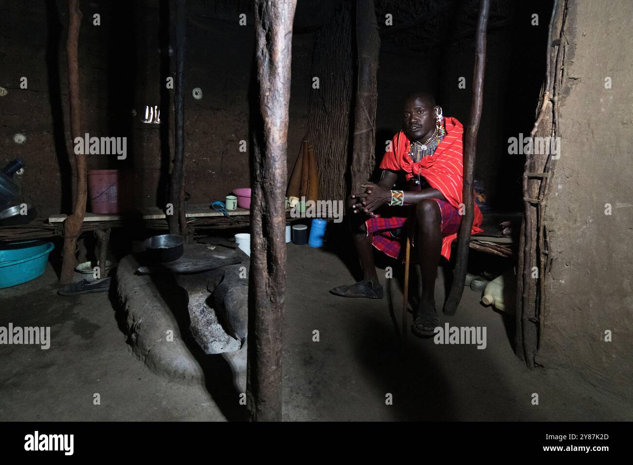 Inside a Maasai Manyatta hut in Maasai Mara, Kenya Stock Photo - Alamy
