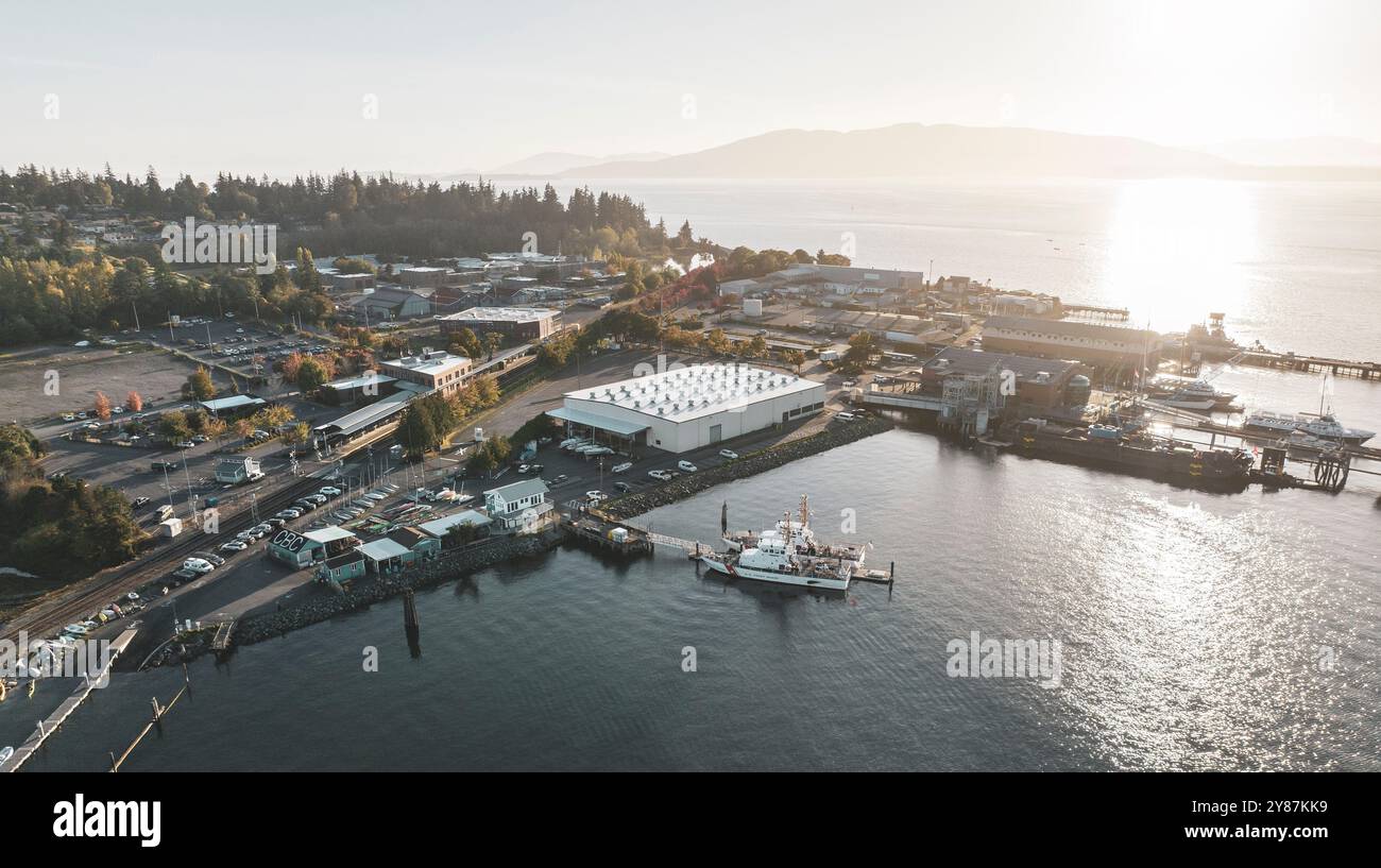Aerial view of the Fairhaven Shipyard and Alaska Ferry Terminal in ...