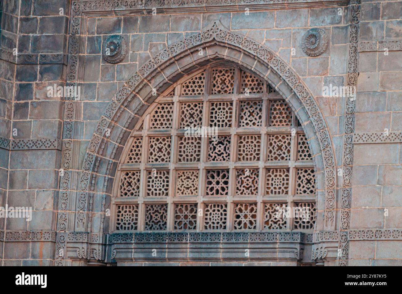 Details of a window of The Gateway of India monument, Mumbai ...