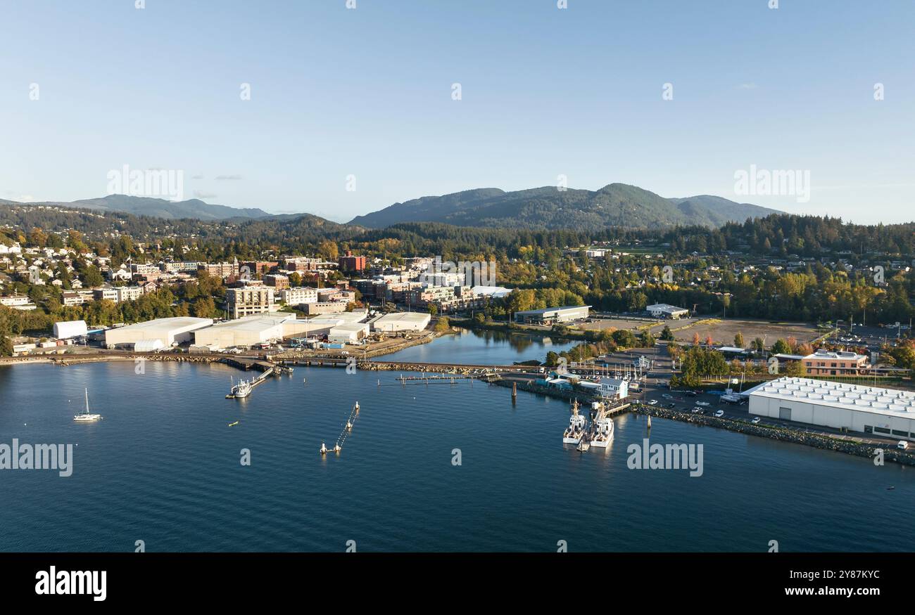 Aerial view of the Fairhaven Shipyard and Alaska Ferry Terminal in ...