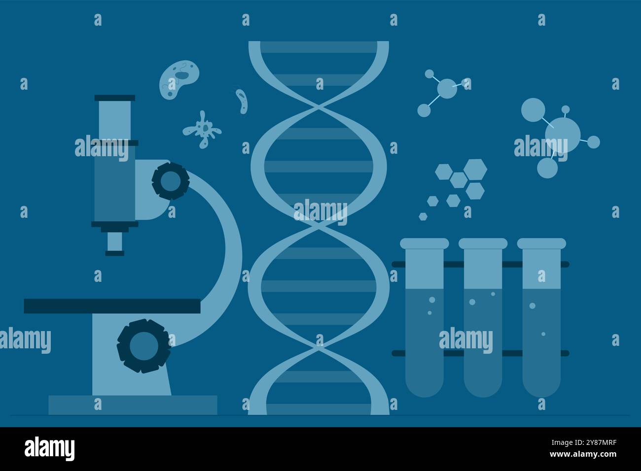 Science symbols banner. Research experiment innovation signs Stock ...