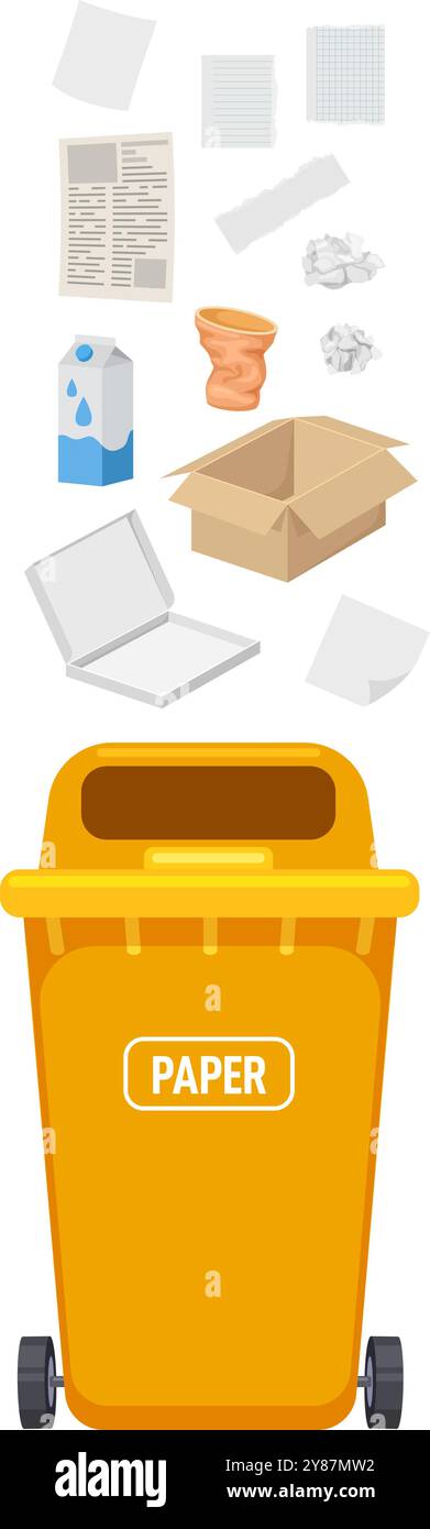 Paper waste bin. Sorted garbage recycle icon Stock Vector Image & Art - Alamy
