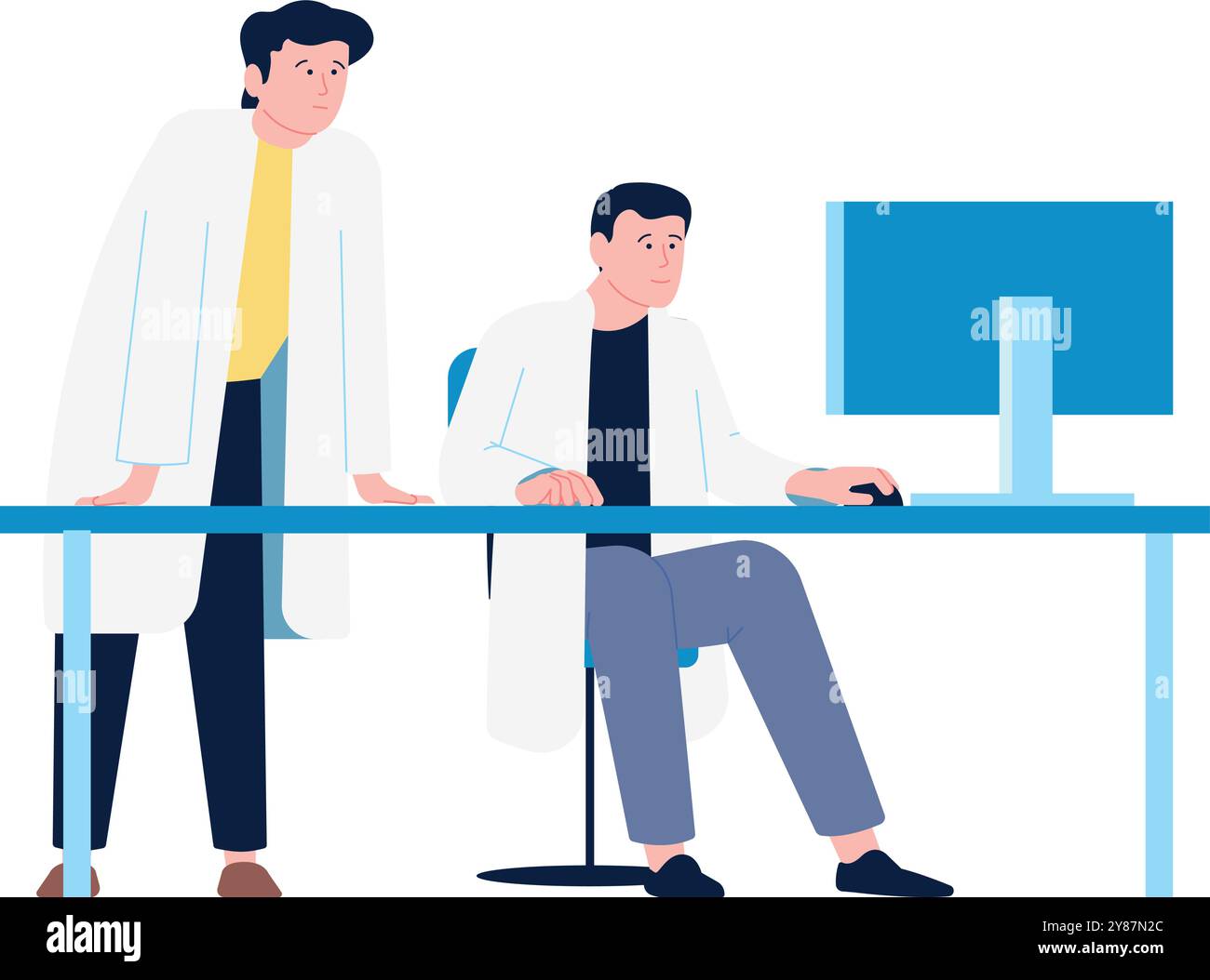 Female scientist meeting screen Stock Vector Images - Alamy