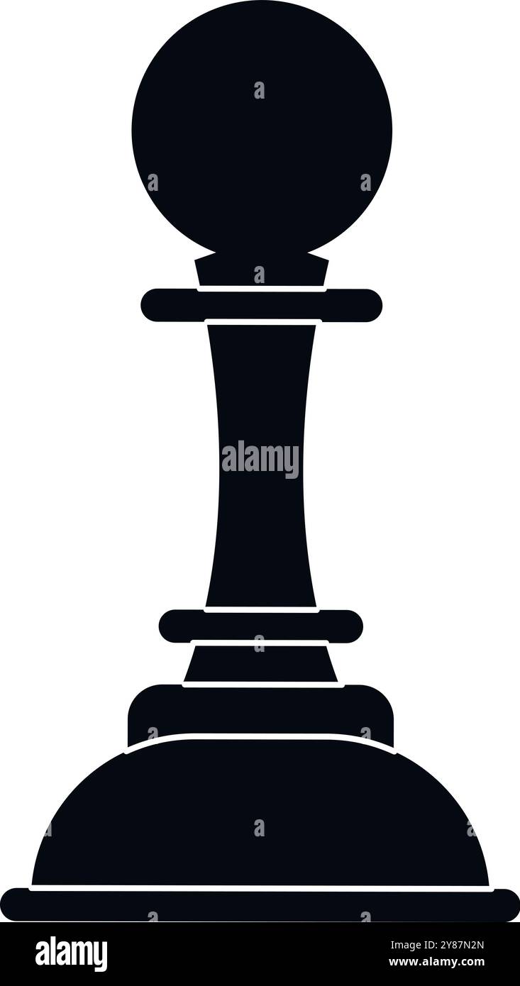 Black pawn silhouette. Chess game symbol. Strategy sign Stock Vector ...