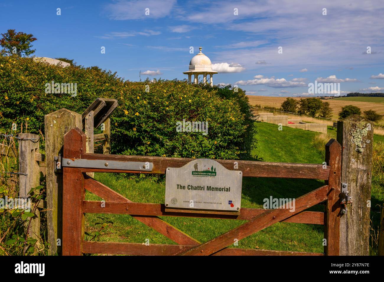 Entrance gate to the Chattri War Memorial commemorating fallen soldiers ...
